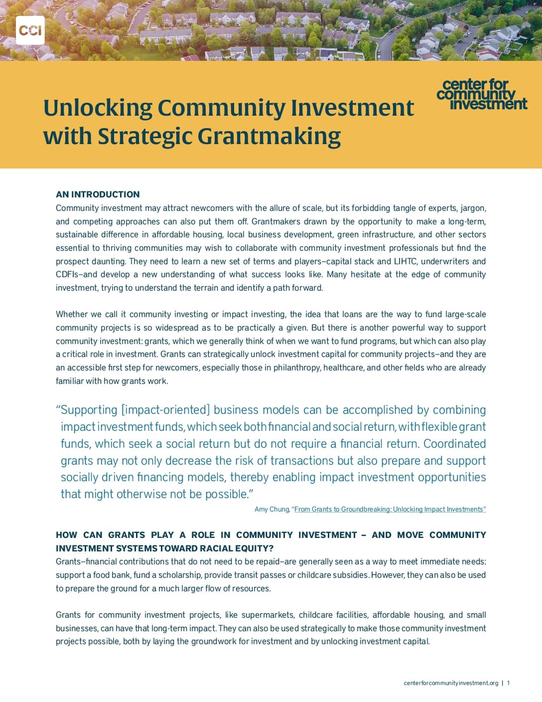 Unlocking Community Investment with Strategic Grantmaking - Center for ...